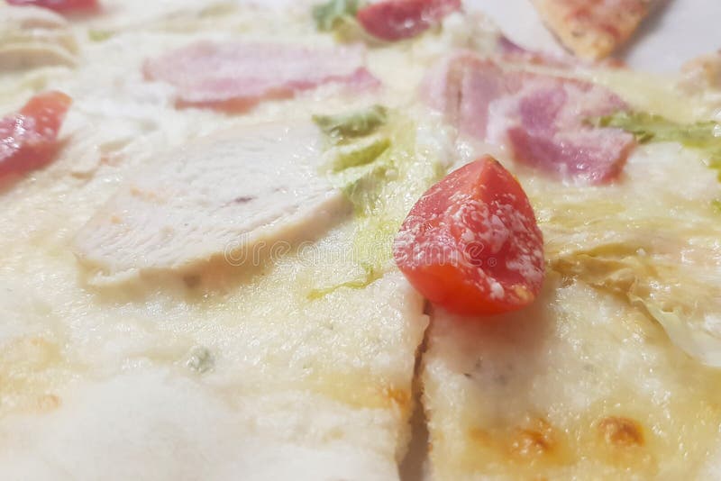 The Process of Eating Pizza, Leftover Pizza in a Portable Box Stock ...