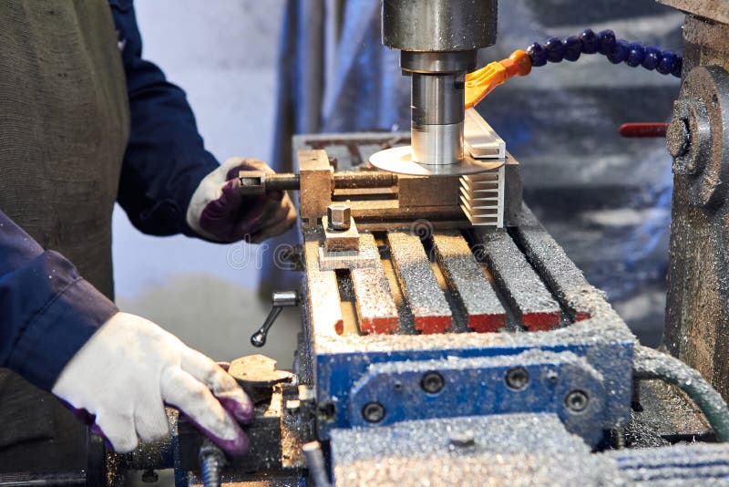 Process Engineer Working on Cutting Aluminium Billet with Machine ...