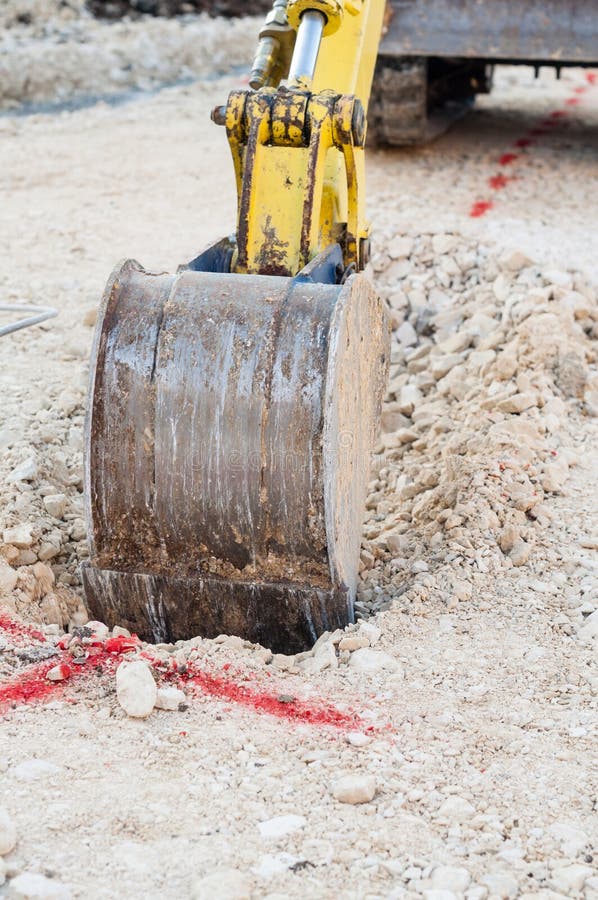 Process of Excavating for Wastewater System at a Construction Site ...