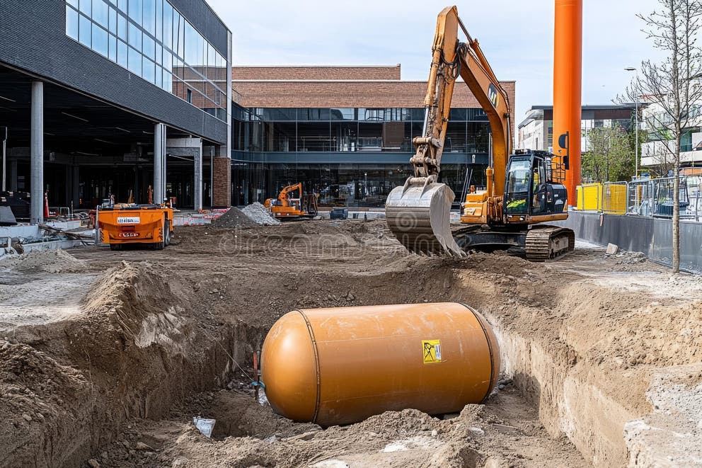 The Process of Excavation Work for the Installation of an Underground ...