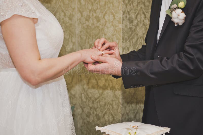 The Process of Exchanging Wedding Rings Stock Photo - Image of jewelry ...