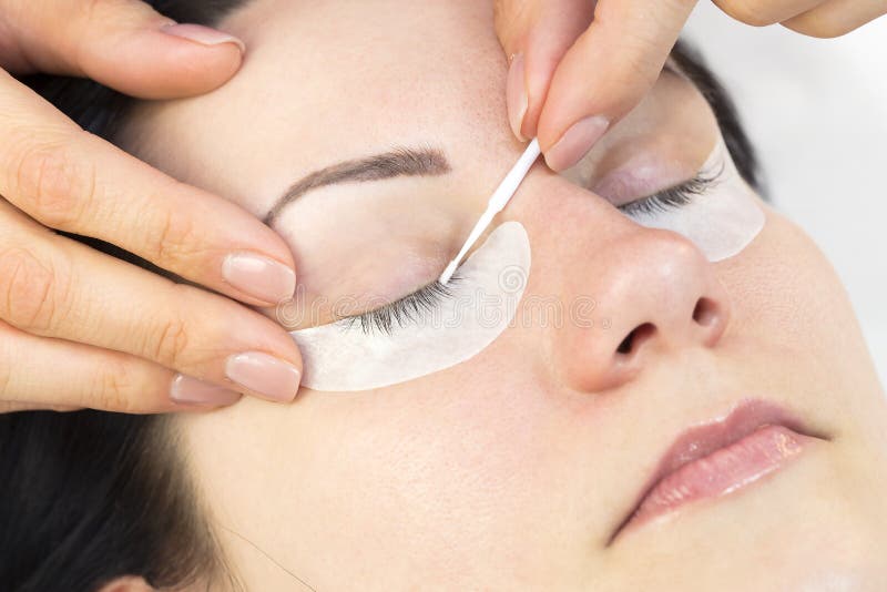 The Process of Eyelash Extensions Stock Image - Image of long ...