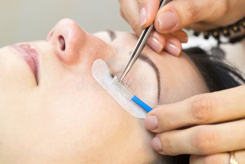 The Process of Eyelash Extensions Stock Image - Image of lashes, care ...