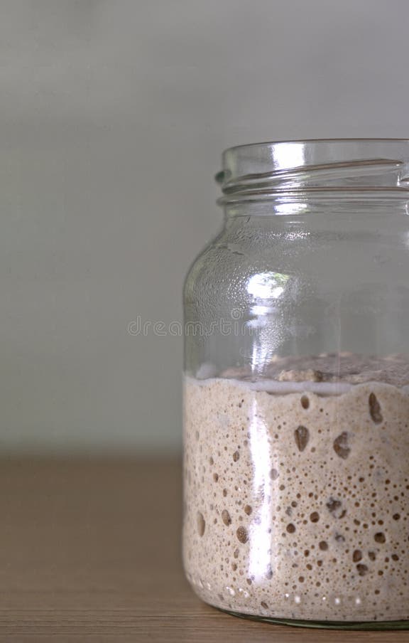 The Fermentation Process of Sourdough Starter. Stock Photo - Image of ...