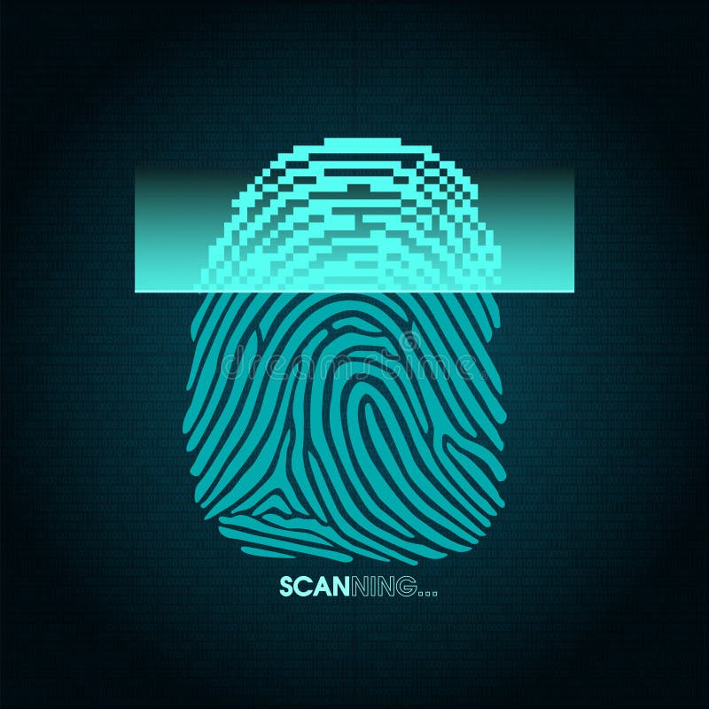 The Process of Fingerprint Scanning - Digital Security System Stock ...