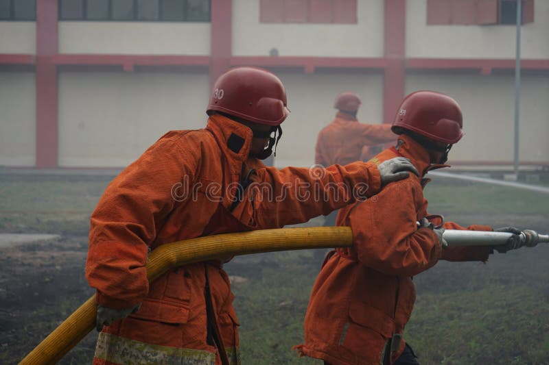The Process of the Fire Brigade Team Extinguishing the Fire that Burned ...