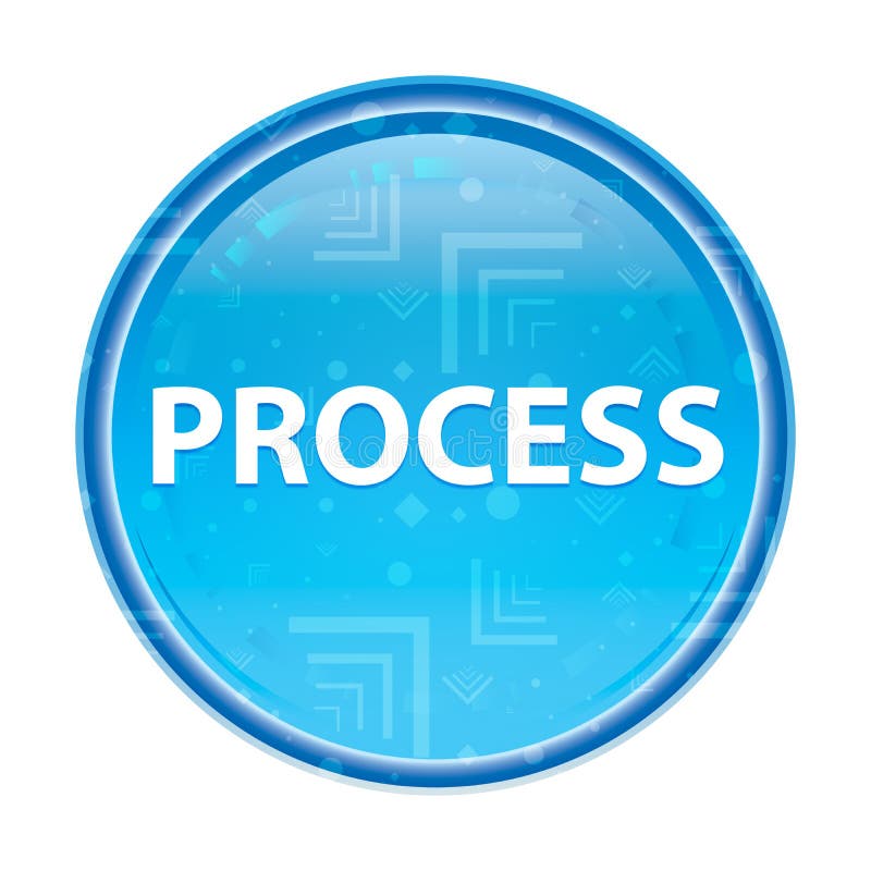 Process Floral Blue Round Button Stock Illustration - Illustration of ...