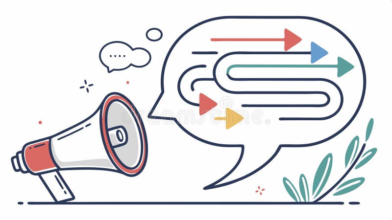 Process Flow Arrows and Chart Doodle in Speech Bubble, Vector Design ...