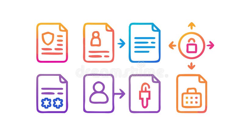 Process Flow Data Exchange Icons for Business, Vector Design Generative ...