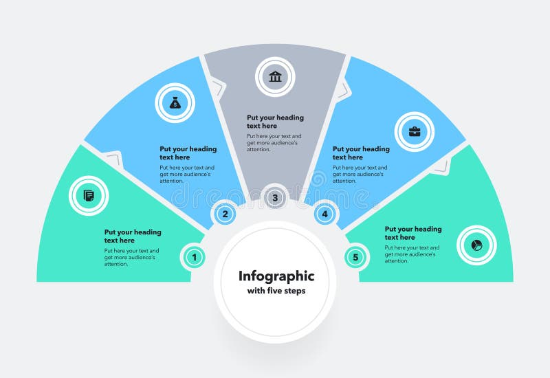 Process Flow Diagram Divided into Five Steps Stock Vector ...