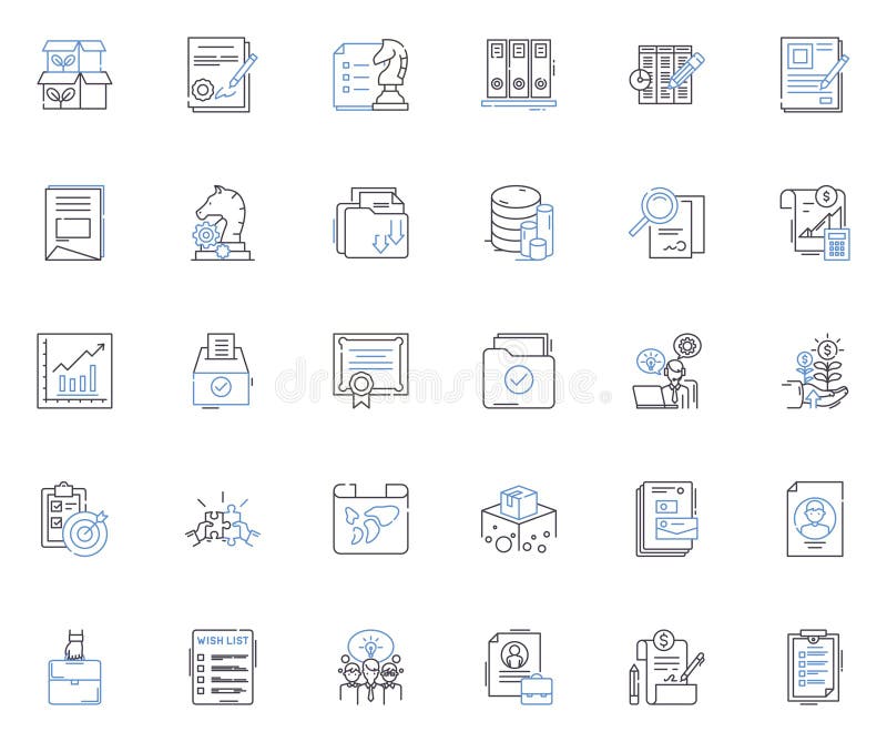 Process Flowchart Line Icons Collection. Diagram, Workflow, Sequence ...