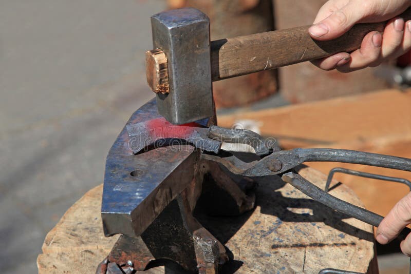 Process of forging iron stock photo. Image of work, smithcraft - 71464632