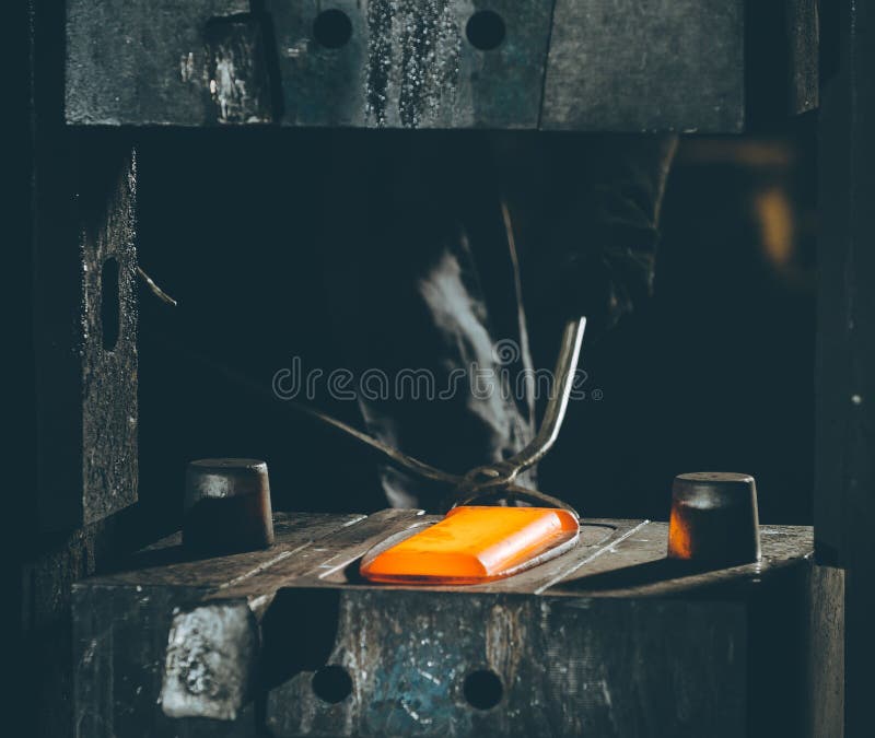 The Process of Forging Metal Stock Photo - Image of fire, metallurgy ...