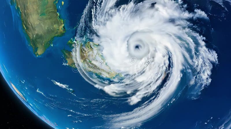 Process of the Formation and Movement of a Huge Cyclone Above the Earth ...