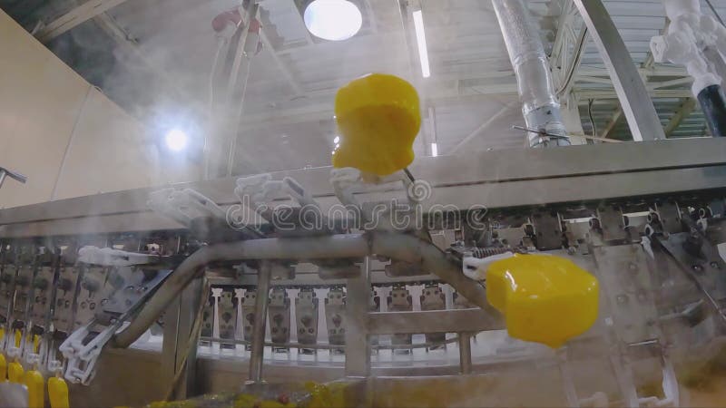 Conveyor at the Ice Cream Factory. Ice Cream Production Process in a ...