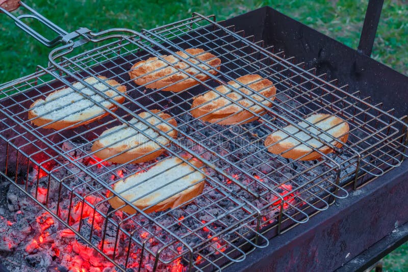 The Process of Frying the Bread Slices Stock Photo - Image of fried ...