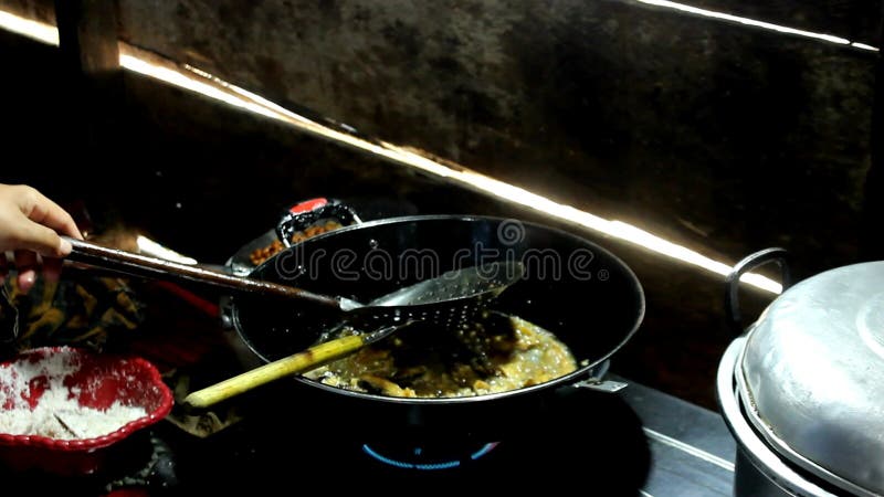 Process of Frying Fish on a Frying Pan Stock Video - Video of oriental ...