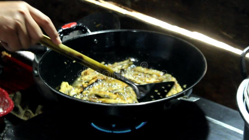 Process of Frying Fish on a Frying Pan Stock Footage - Video of cook ...