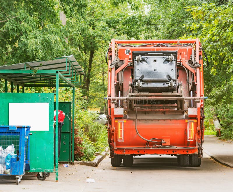 Process of Garbage Loading. Stock Image - Image of city, community ...