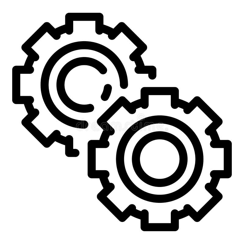 Process and Gear Wheels Symbol, Flat Design Web Icon Stock Illustration ...