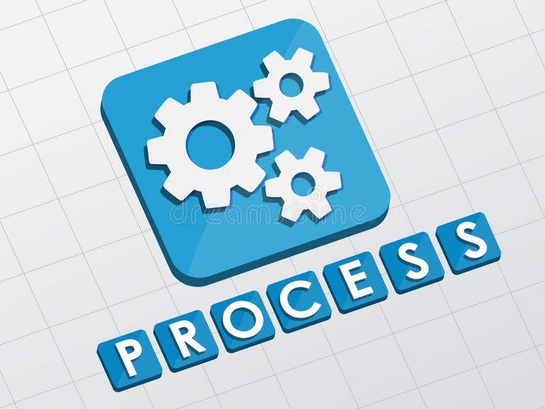 Process and Gear Wheels Symbol, Flat Design Web Icon Stock Illustration ...