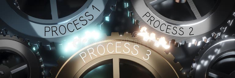 Process 1, 2, 3 - Gears Concept Stock Illustration - Illustration of silver, text: 339671311