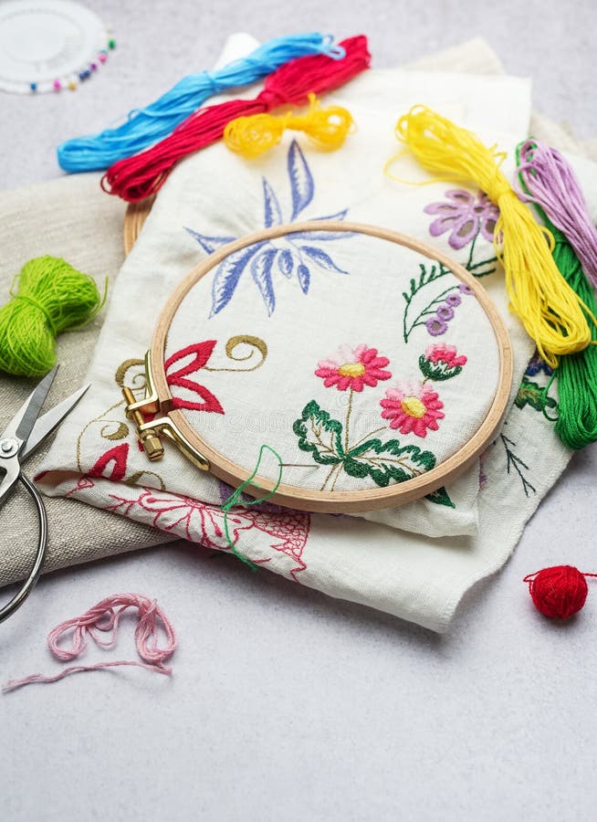 The Process of Hand Embroidering Stock Photo - Image of concept ...