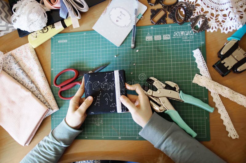 Handmade Creating of the Diary from Special Scrapbooking Paper Stock ...