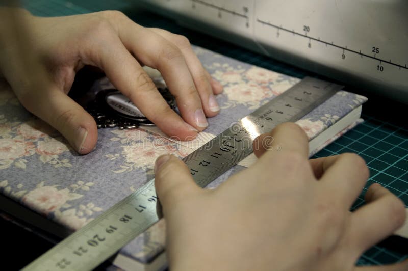 Handmade Creating of the Diary from Special Scrapbooking Paper Stock ...