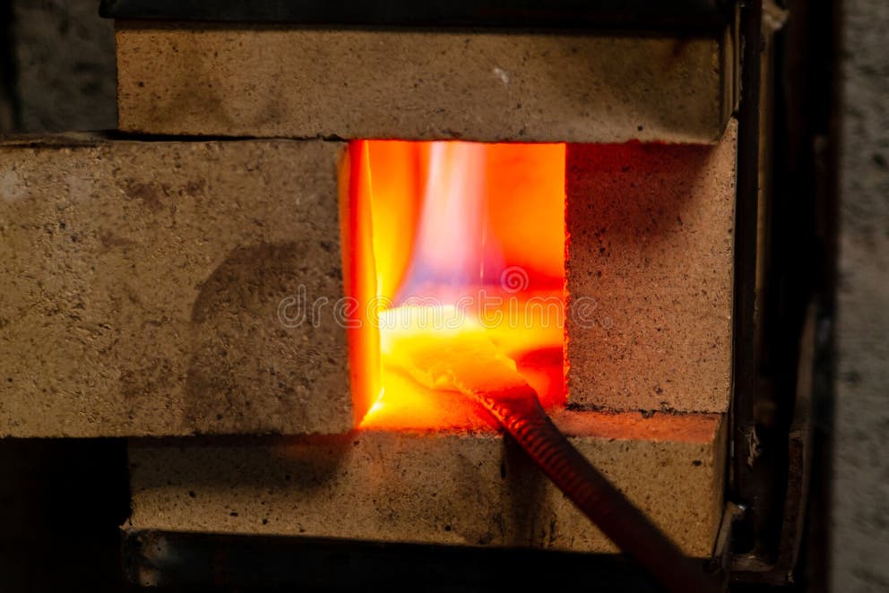 The Process of Heating Metal in a Forge. Home Forge. Heating Metal for ...