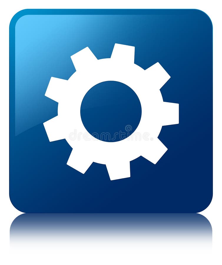 Process Icon Blue Square Button Stock Illustration - Illustration of ...