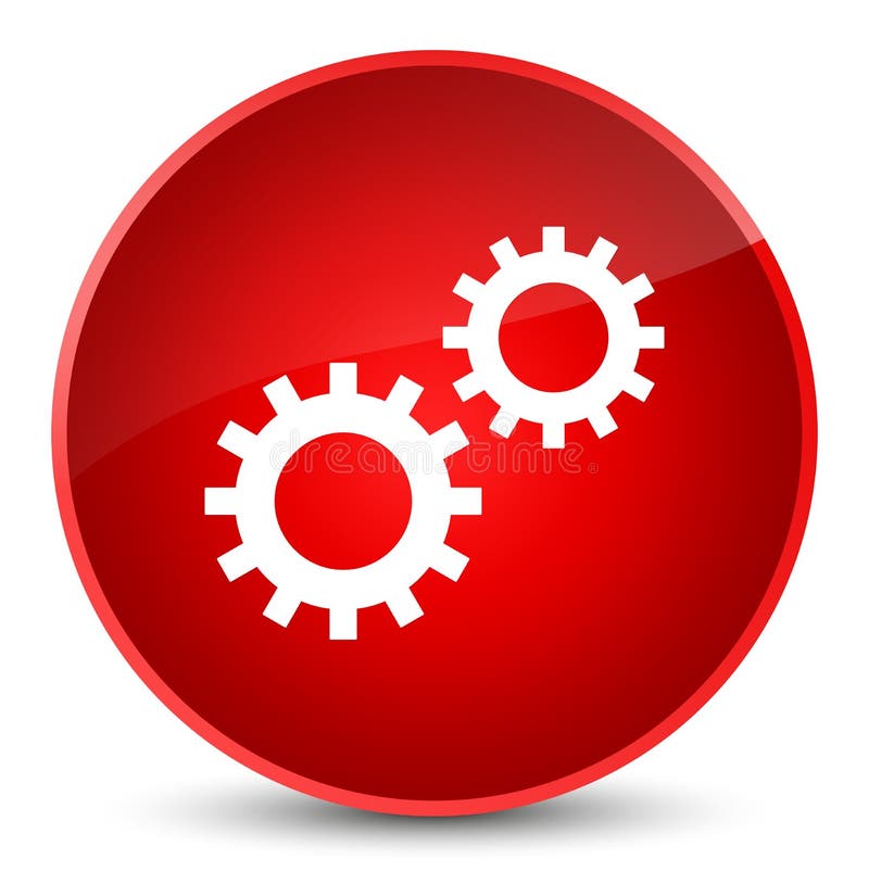 Process Icon Elegant Red Round Button Stock Illustration - Illustration ...