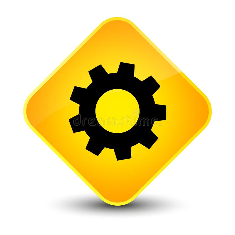Process Icon Elegant Yellow Diamond Button Stock Illustration ...
