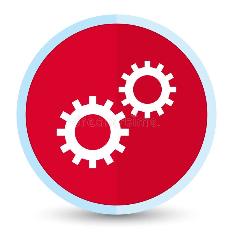 Process Icon Flat Prime Red Round Button Stock Vector - Illustration of ...