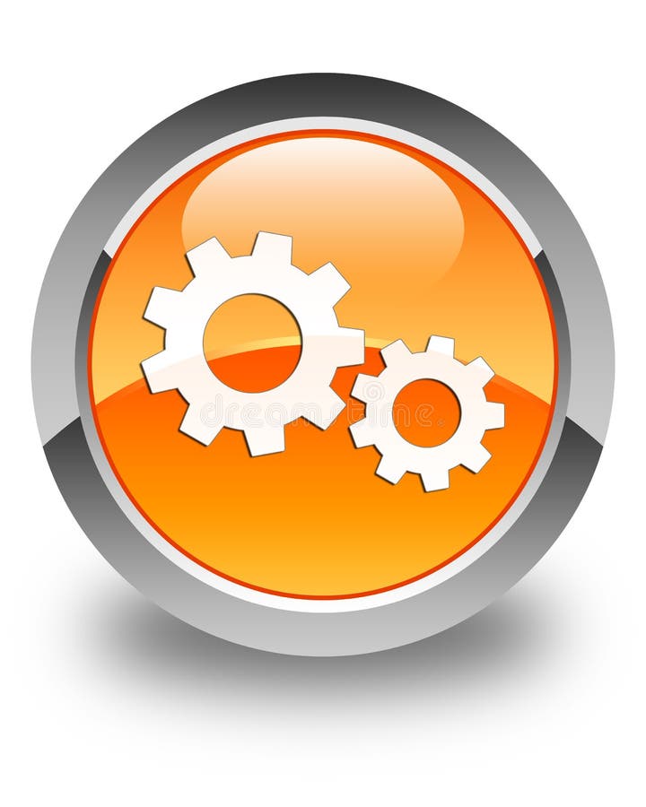 Process Icon Glossy Orange Round Button Stock Illustration ...