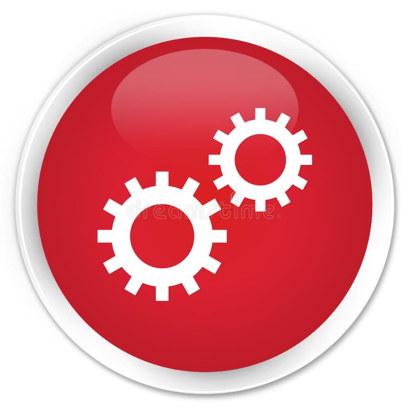 Process Icon Premium Red Round Button Stock Illustration - Illustration ...