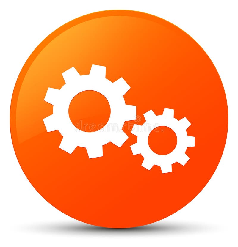 Process Icon Orange Round Button Stock Illustration - Illustration of ...