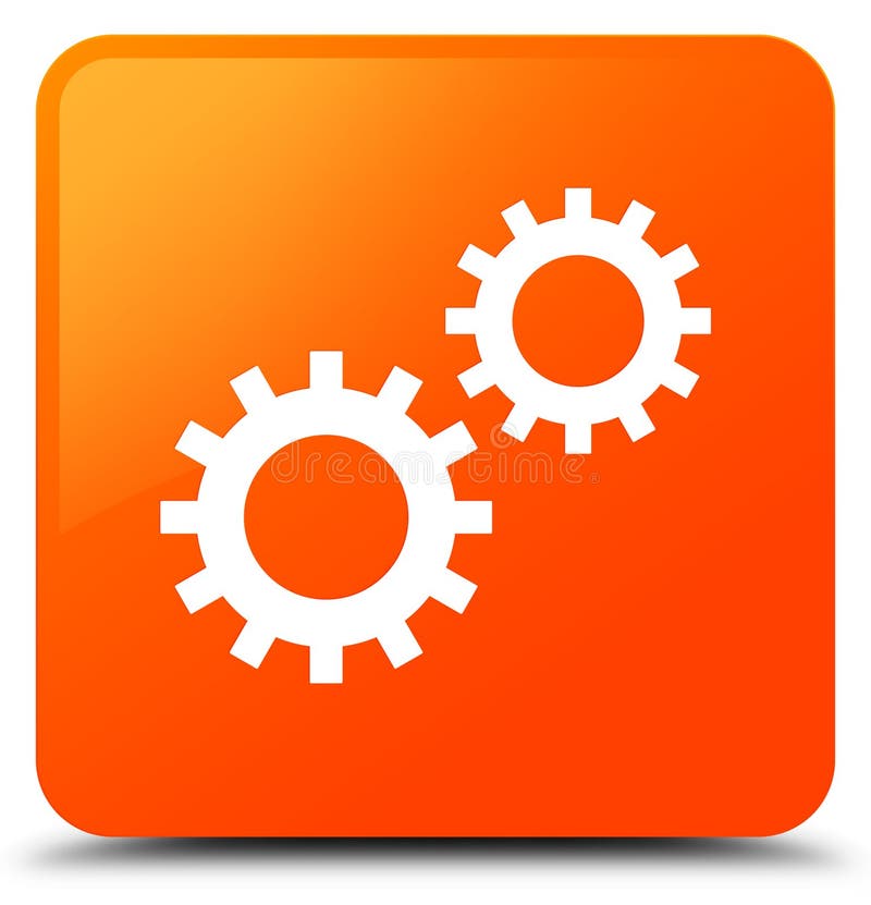 Process Icon Orange Square Button Stock Illustration - Illustration of ...
