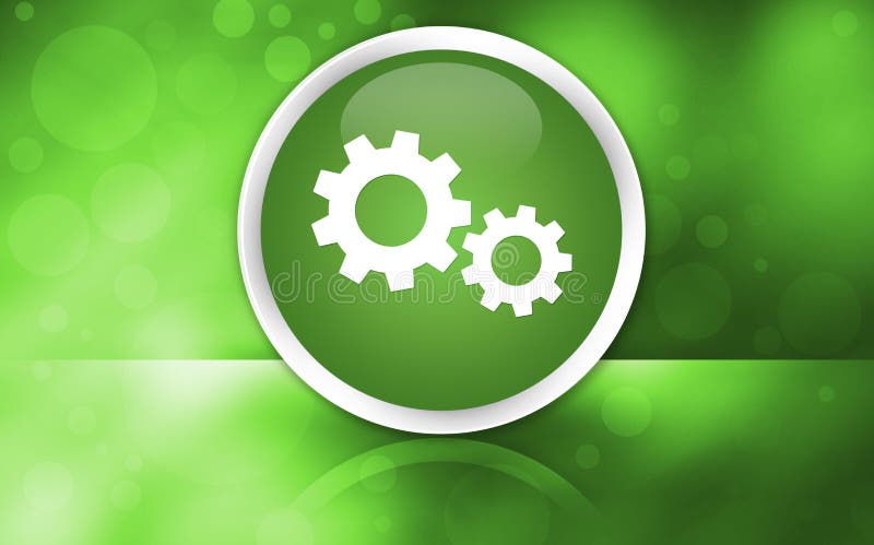 Process Icon Premium Glossy Button Isolated on Abstract Shiny Green ...