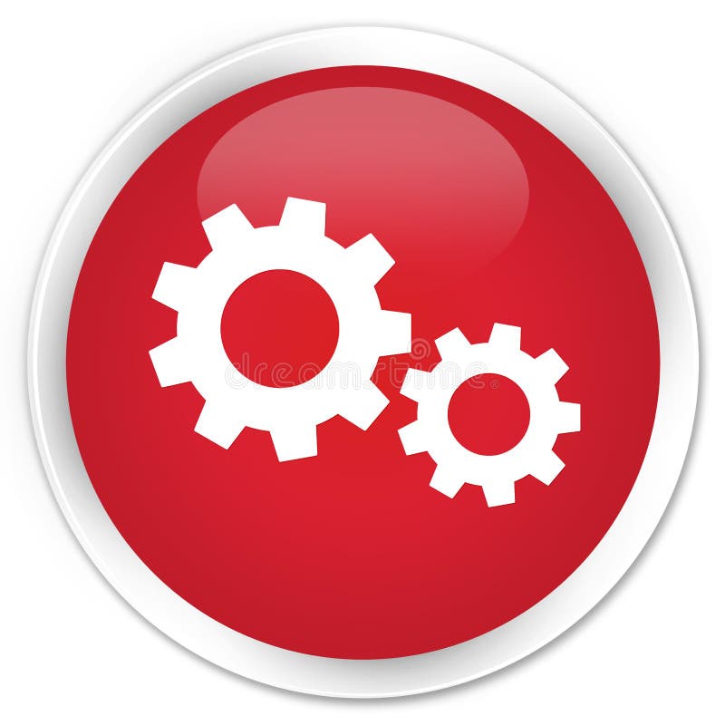 Process Icon Premium Red Round Button Stock Illustration - Illustration ...