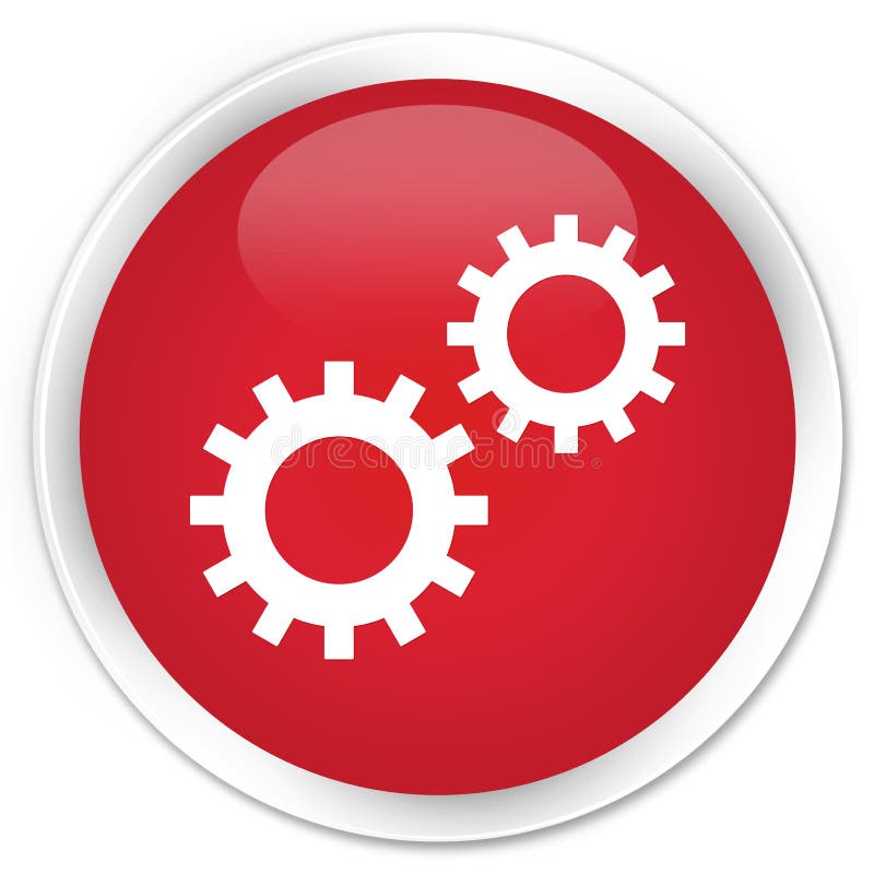 Process Icon Premium Red Round Button Stock Illustration - Illustration ...