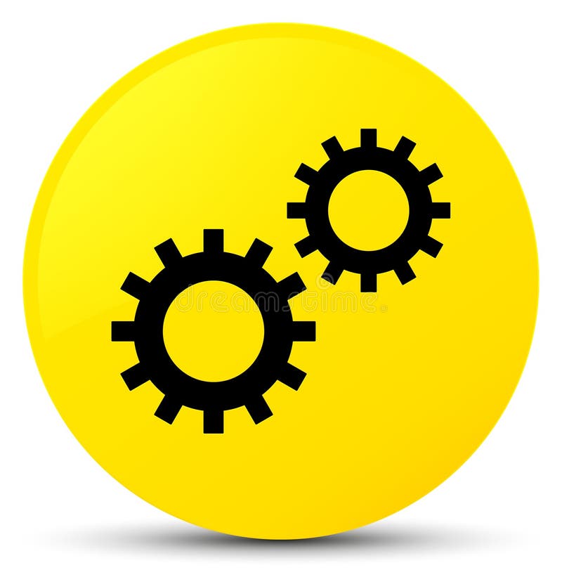 Process Icon Yellow Round Button Stock Illustration - Illustration of ...