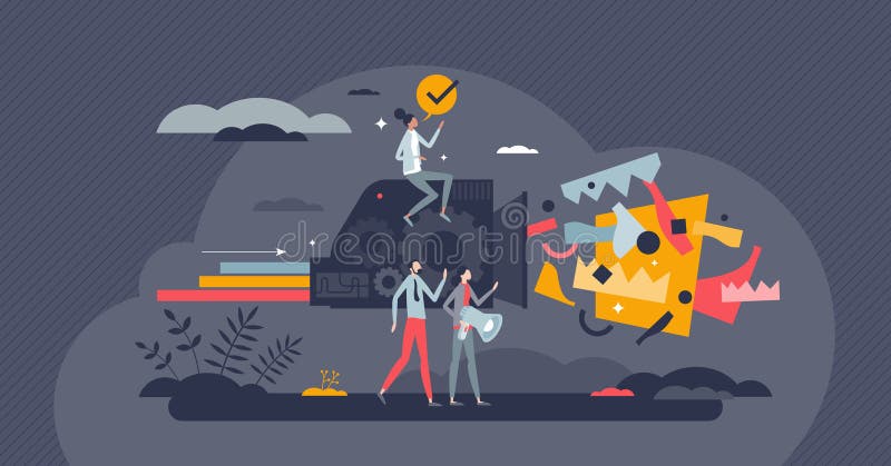 Process Improvement and Effective Work Flow Strategy Tiny Person Concept Stock Vector ...