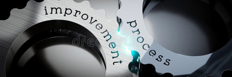 Process, Improvement - Gears Concept - 3D Illustration Stock ...