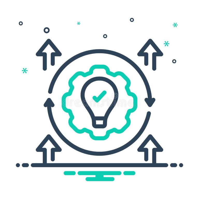 Mix Icon for Process Improvement, Process and Update Stock Vector ...