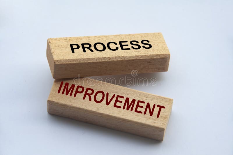 Process Improvement Text on Wooden Blocks with White Cover Background ...