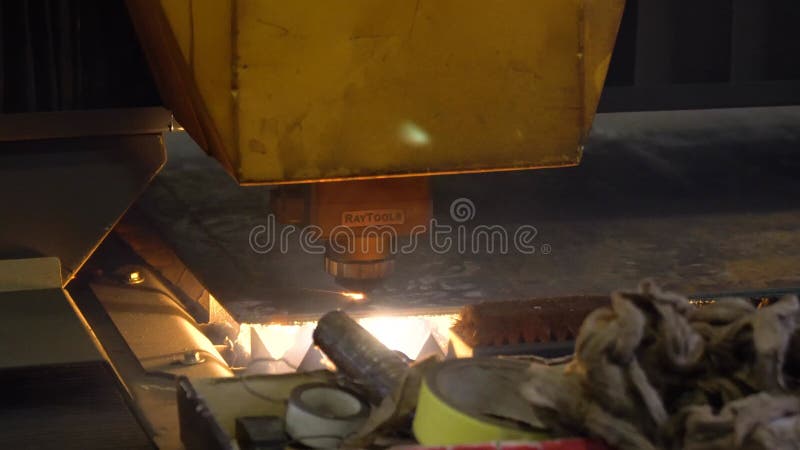 Process of Industrial Laser Cutting of Sheet Metal. Stock Video - Video ...