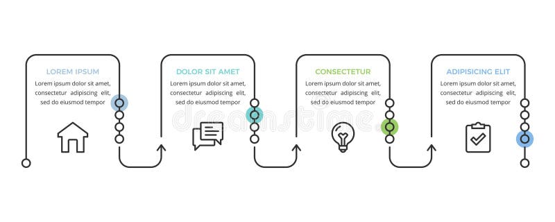 Process Infographic with Four Steps Stock Vector - Illustration of ...