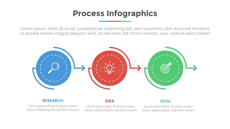 Process Infographic with 3 List Point and Modern Flat Style Template ...