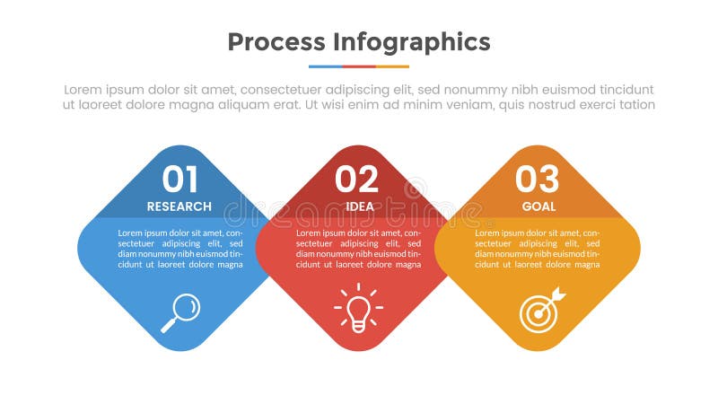 Process Infographic with 3 List Point and Modern Flat Style Template ...